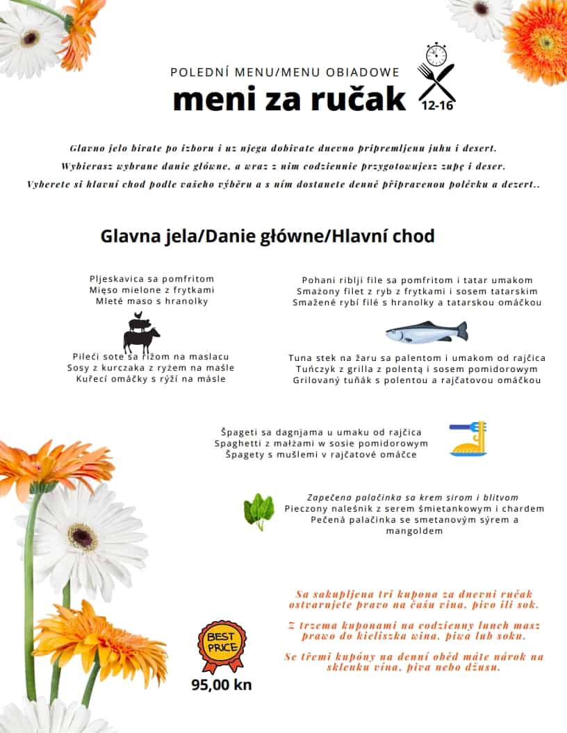 Jelovnik | Restoran Mario, Rogoznica